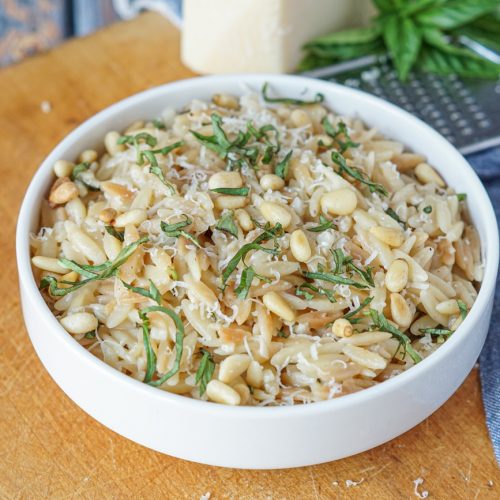 Parmesan Basil Orzo - Tara's Multicultural Table