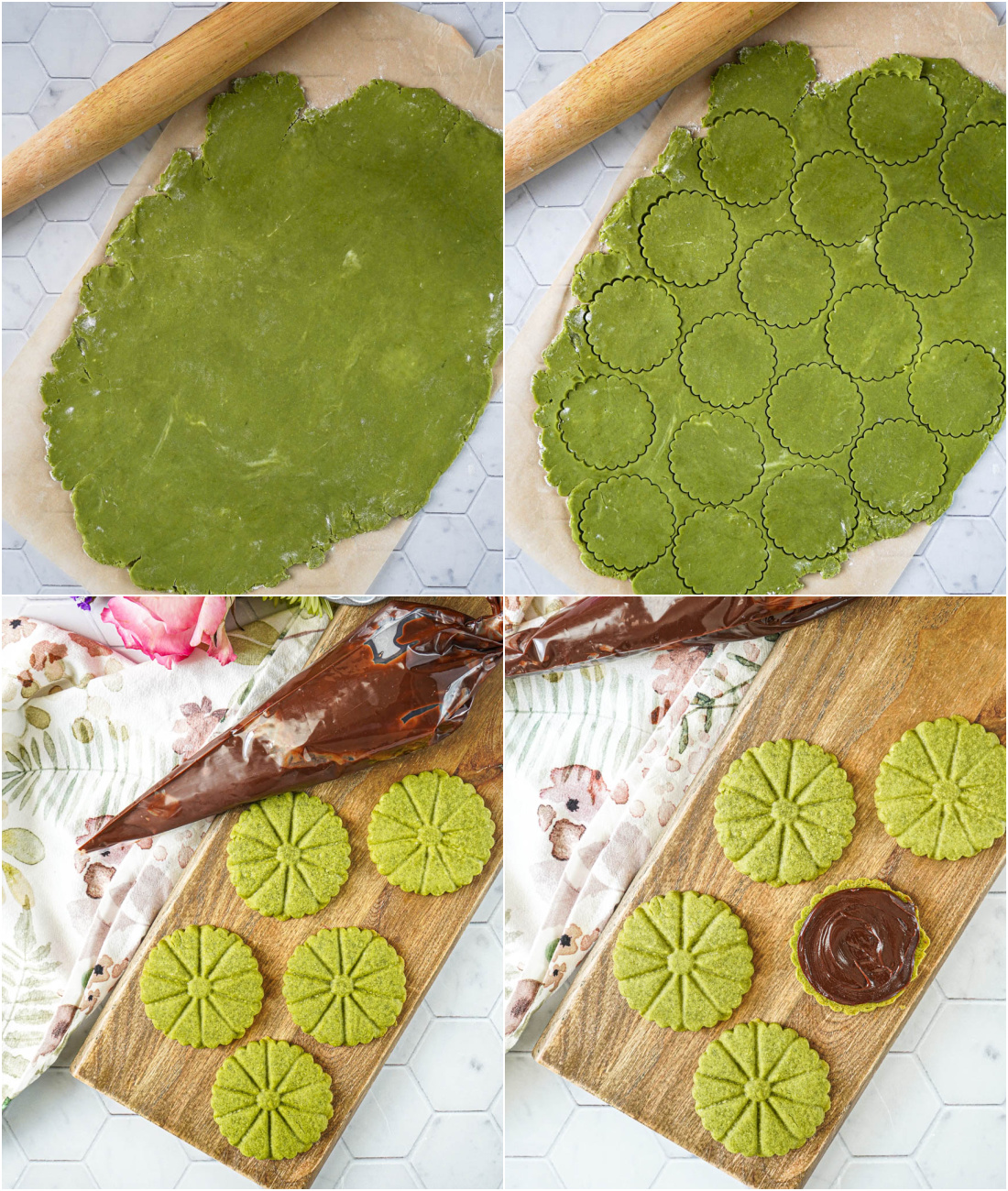 Matcha Shortbread with Chocolate Ganache - Tara's Multicultural Table