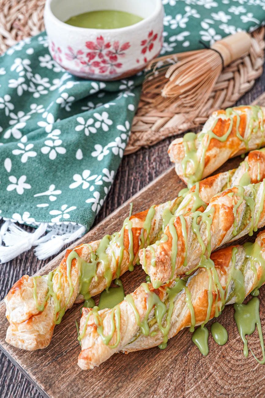 Matcha Puff Pastry Twists - Tara's Multicultural Table